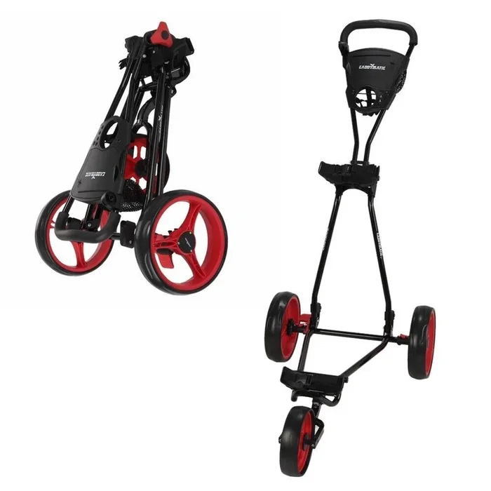 Caddymatic Golf Quad 4-Wheel Folding Golf Pull / Push Cart Black | Apex ...
